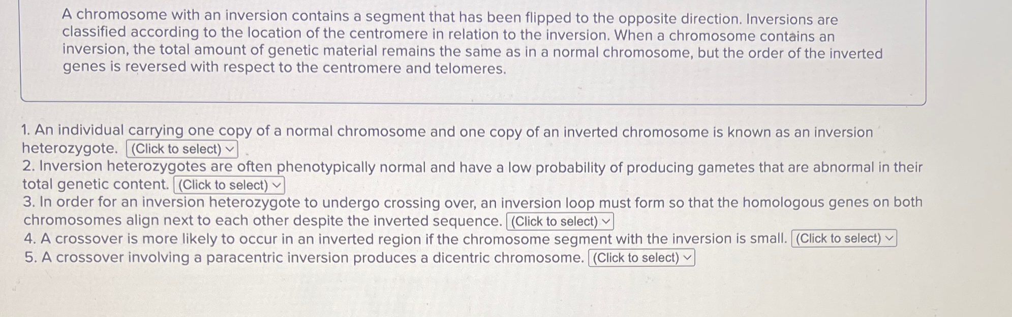 Solved A chromosome with an inversion contains a segment | Chegg.com