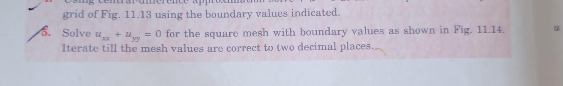 Solved grid of Fig. 11.13 using the boundary values | Chegg.com