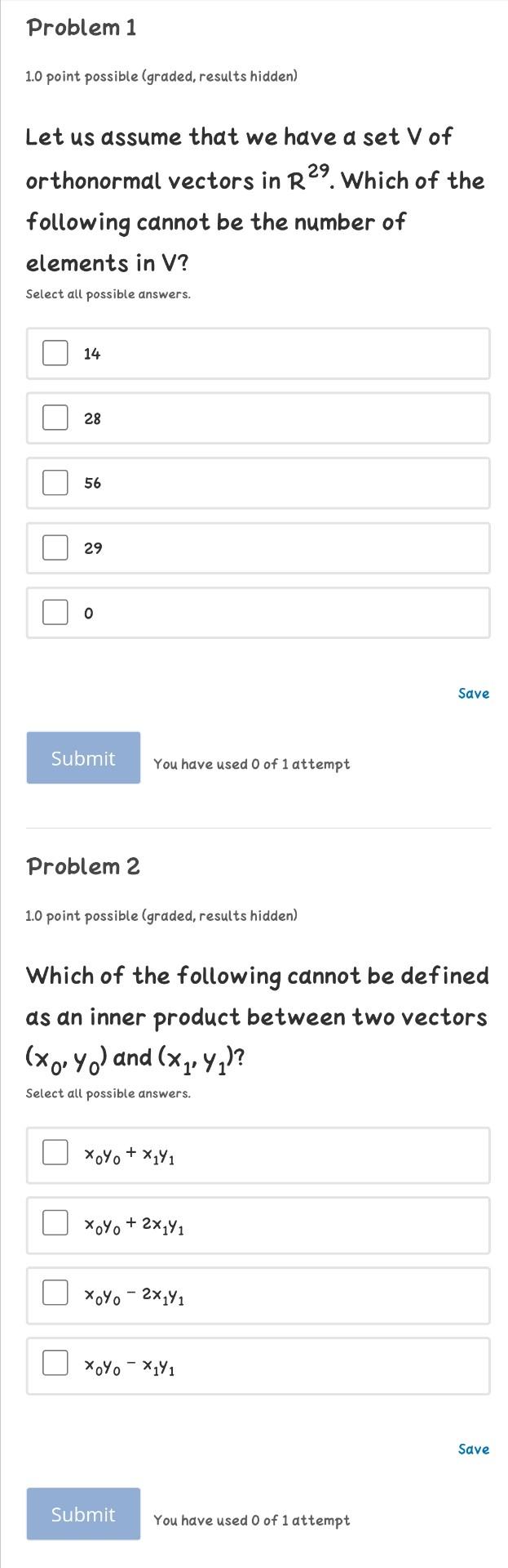 Solved Problem 1 1.0 point possible (graded, results hidden) | Chegg.com