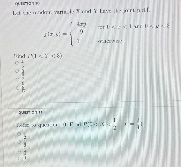 Solved Let the random variable X and Y have the joint p.d.f. | Chegg.com