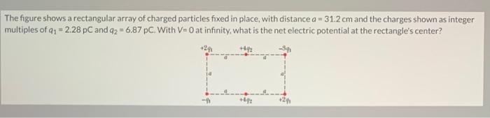 Solved The figure shows a rectangular array of charged | Chegg.com