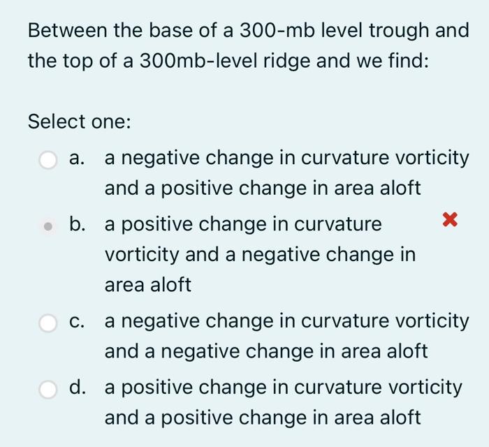 Solved Between the base of a 300-mb level trough and the top | Chegg.com