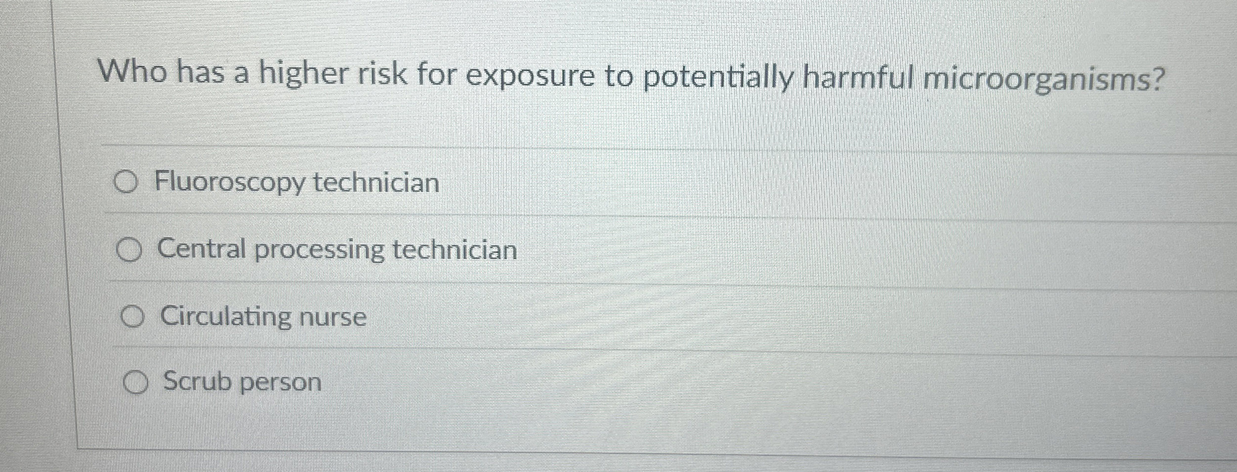 Solved Who has a higher risk for exposure to potentially | Chegg.com