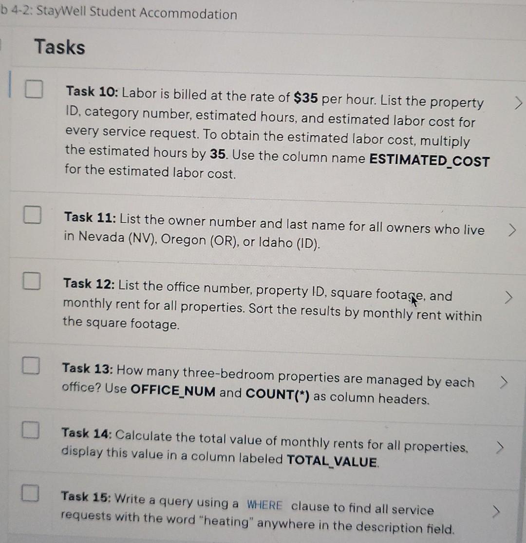 Solved Staywell finds and manages accommodation for owners | Chegg.com
