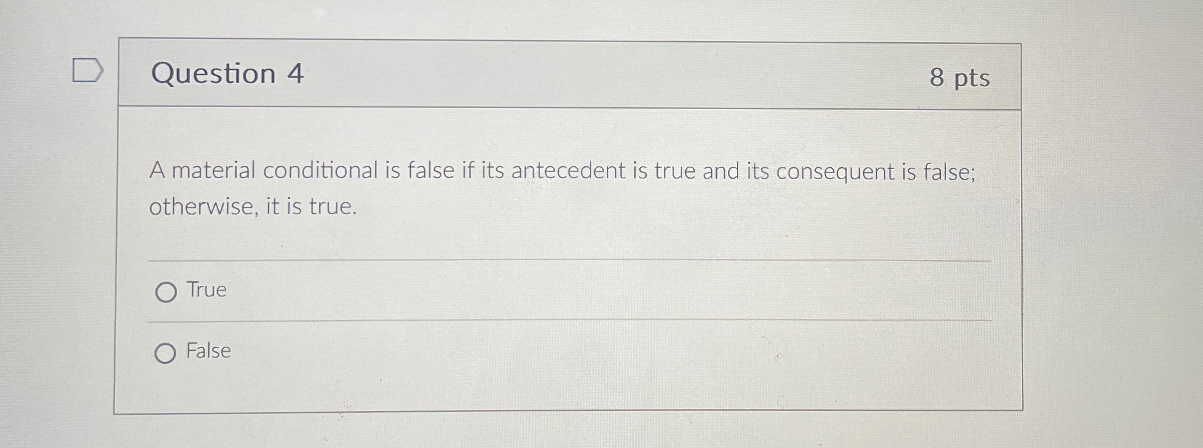 Solved Question 48ptsA material conditional is false if its | Chegg.com