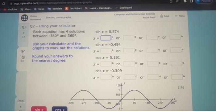 Solved Q1 Q2 - Using your calculator Total | Chegg.com