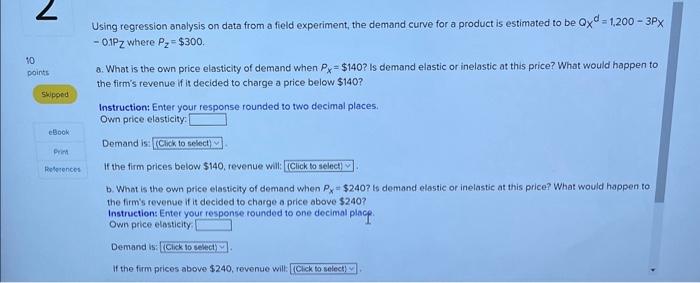 Solved Using Regression Analysis On Data From A Field