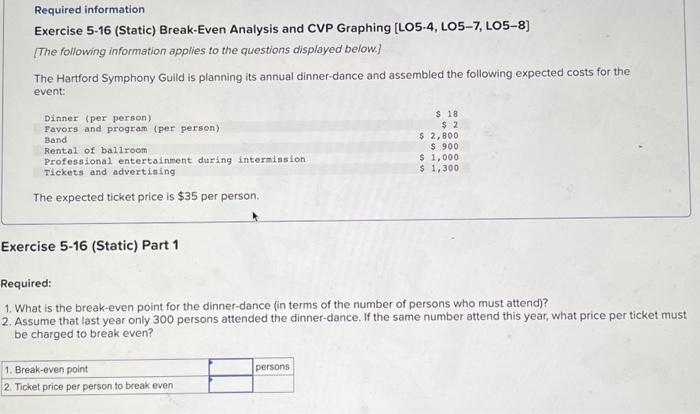 Solved Required information Exercise 5-16 (Static) | Chegg.com