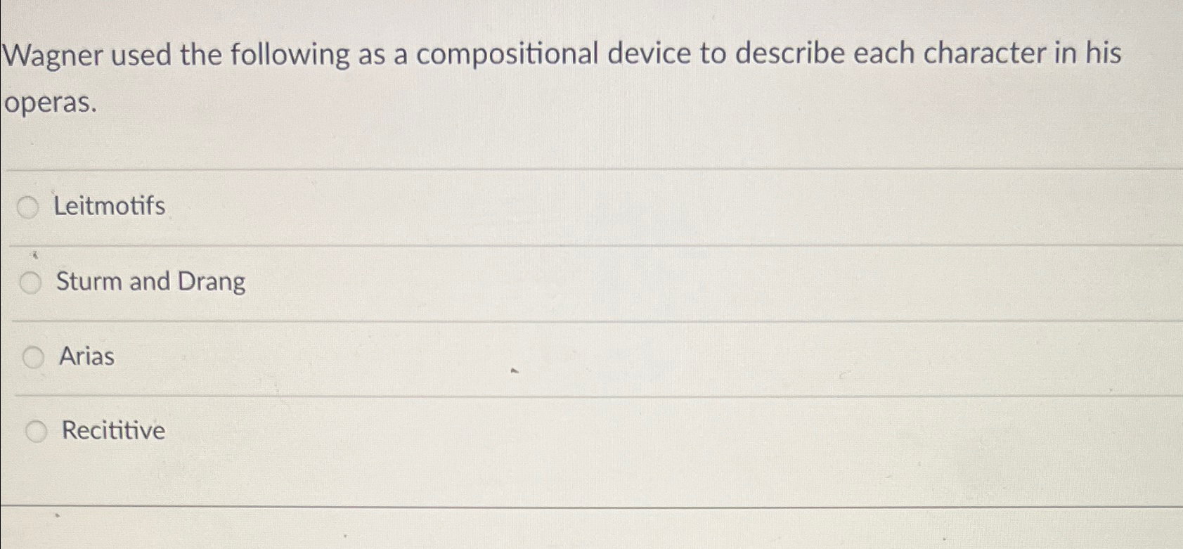 Solved Wagner used the following as a compositional device | Chegg.com