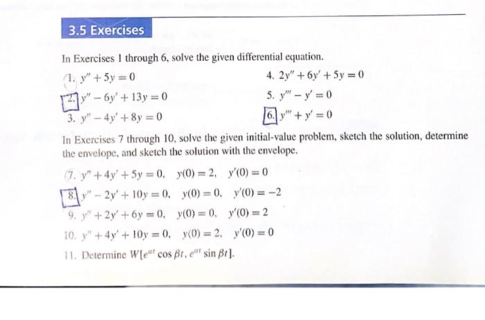 Solved In Exercises 1 through 6 , solve the given | Chegg.com