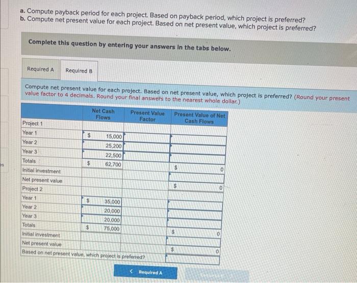 Solved Exercise 11-9 (Algo) Payback period; net present | Chegg.com