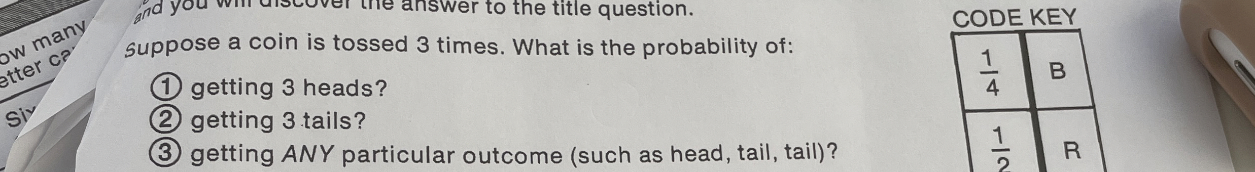 Solved suppose a coin is tossed 3 ﻿times. What is the | Chegg.com