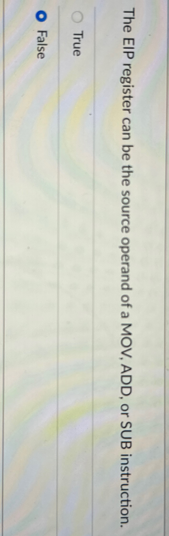 Solved The EIP register can be the source operand of a MOV, | Chegg.com