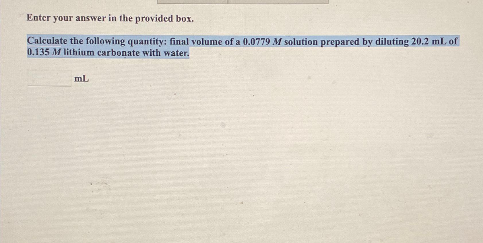 Solved Enter your answer in the provided box.Calculate the | Chegg.com