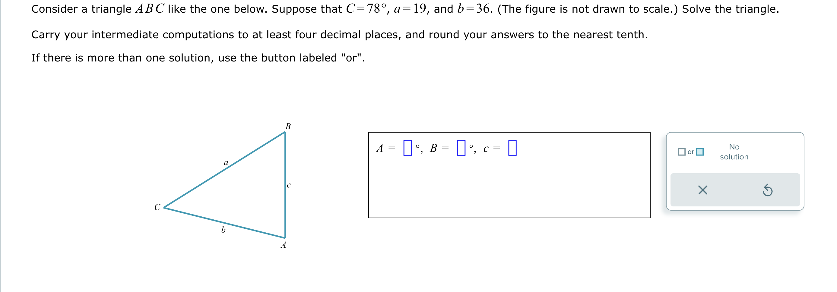 Solved Consider a triangle ABC like the one below. Suppose | Chegg.com