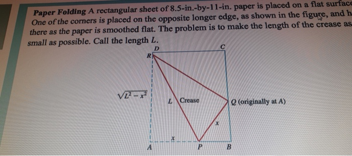 Solved Paper Folding A rectangular sheet of | Chegg.com