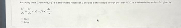 Solved According to the Chain Rule, if f is a differentiable | Chegg.com