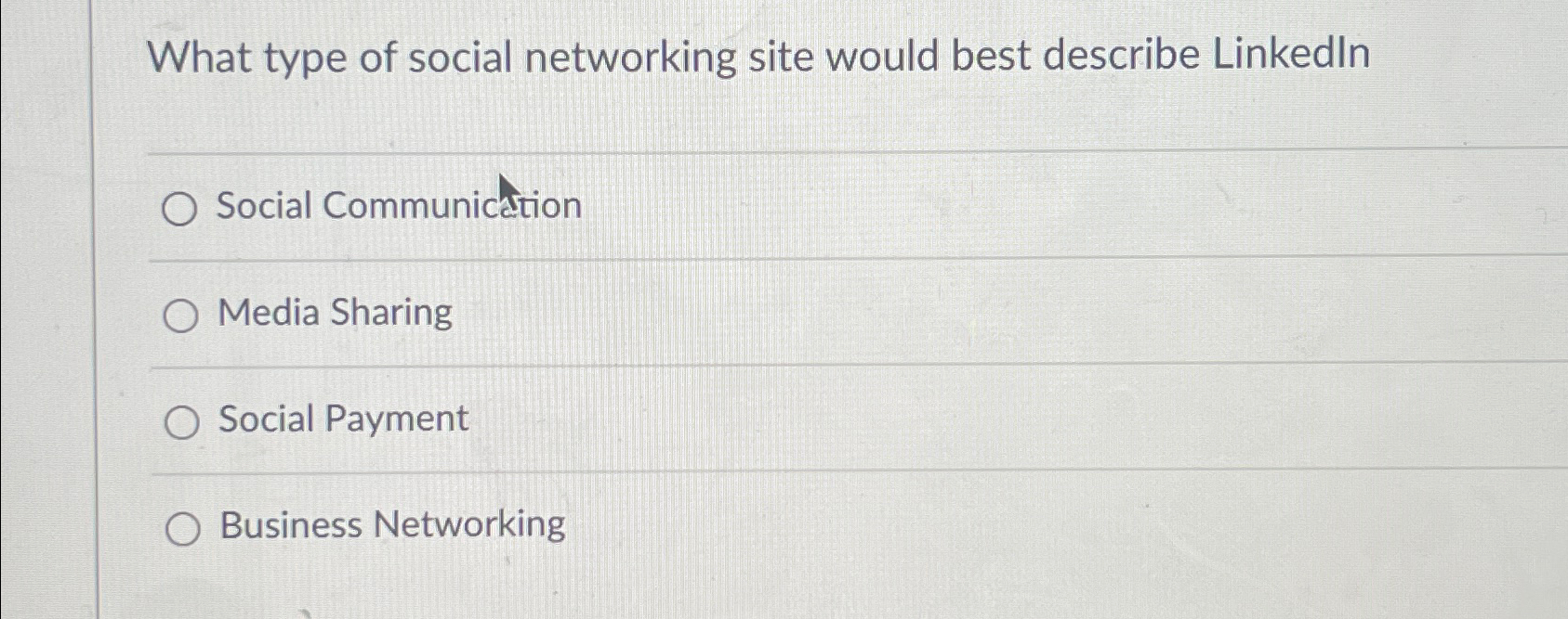 Solved What type of social networking site would best | Chegg.com