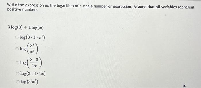 Solved Write The Expression As The Logarithm Of A Single