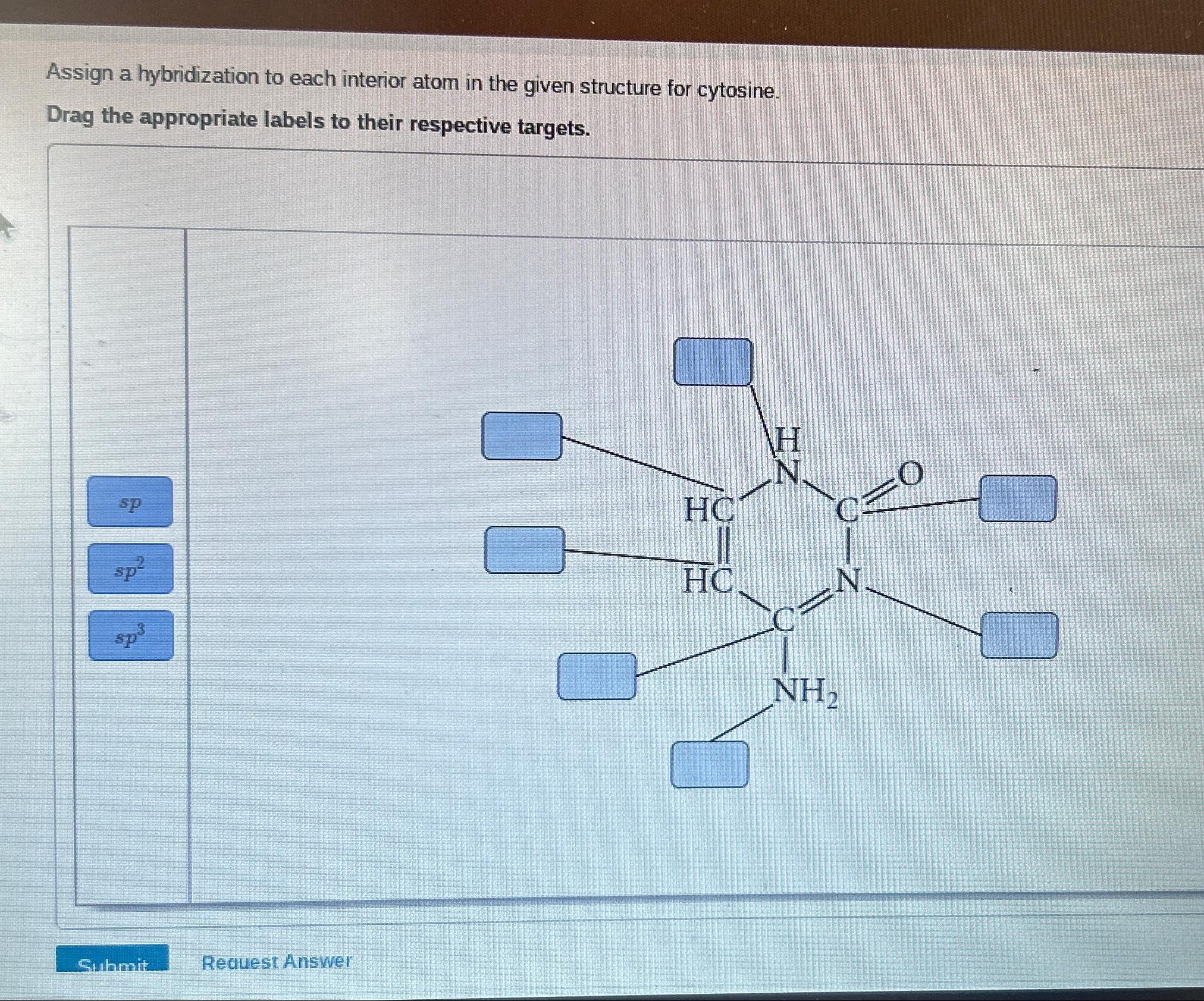 Solved Assign a hybridization to each interior atom in the | Chegg.com