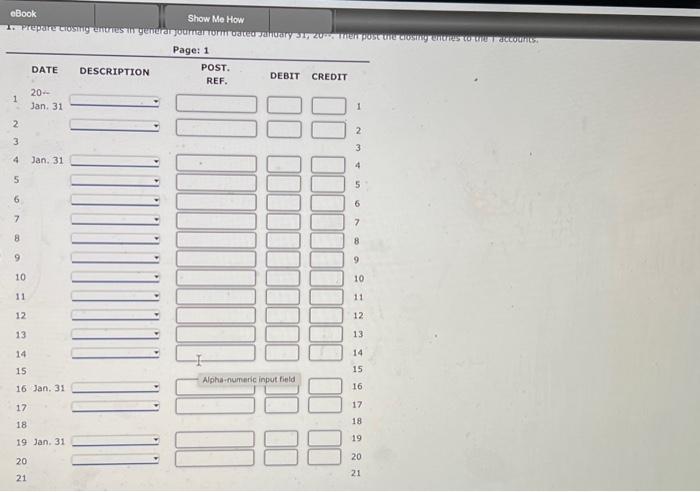 Closing Entries (Net Loss) Use the following partial | Chegg.com