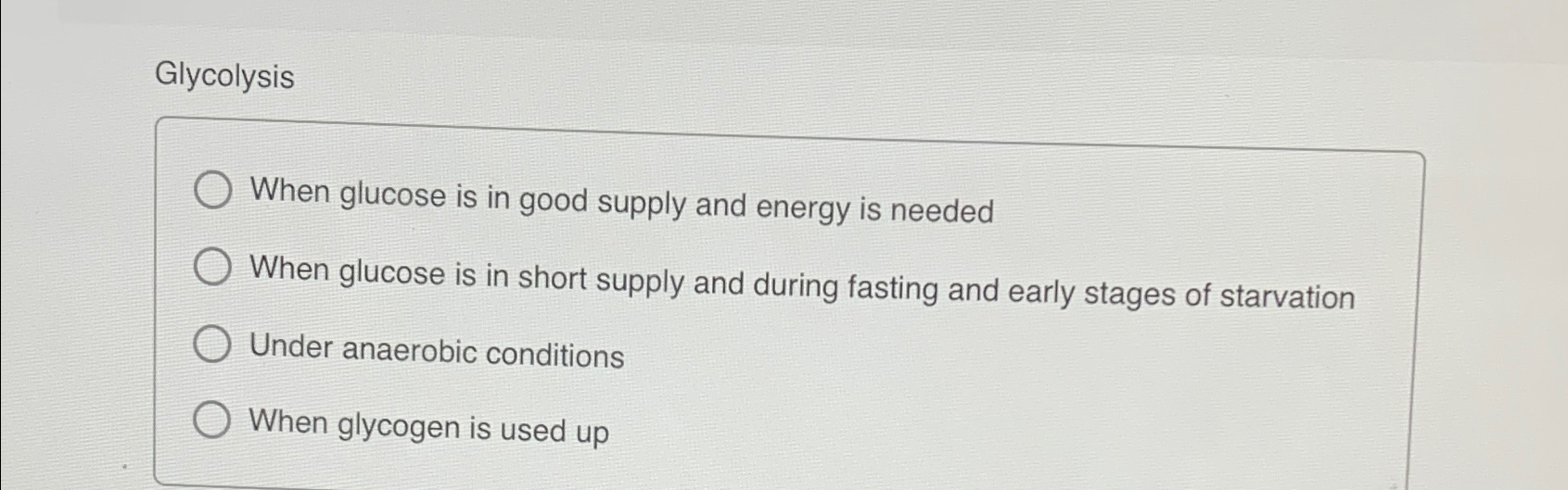 Solved GlycolysisWhen glucose is in good supply and energy | Chegg.com
