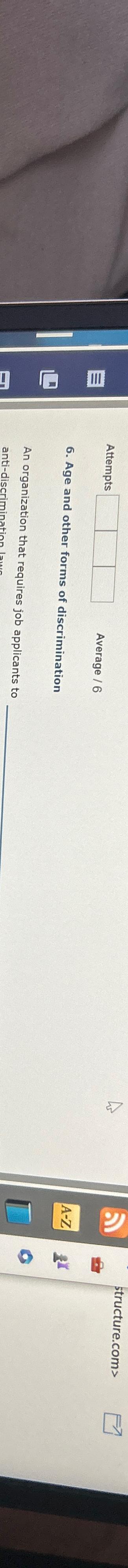 Solved Attempts Average / 66. ﻿Age and other forms of | Chegg.com