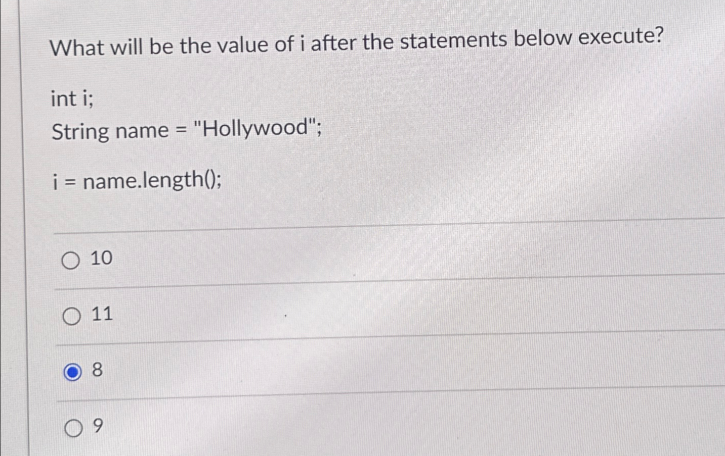 Solved What will be the value of i after the statements | Chegg.com