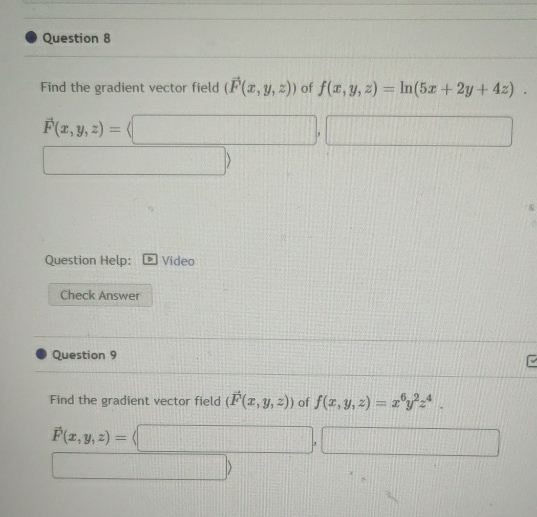 Solved Question 8Find the gradient vector field | Chegg.com