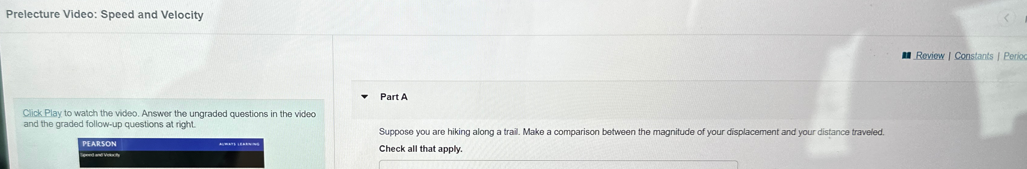 Solved Prelecture Video: Speed and | Chegg.com