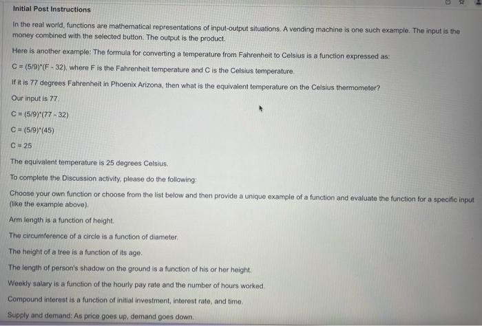 Solved Initial Post Instructions In the real world, | Chegg.com