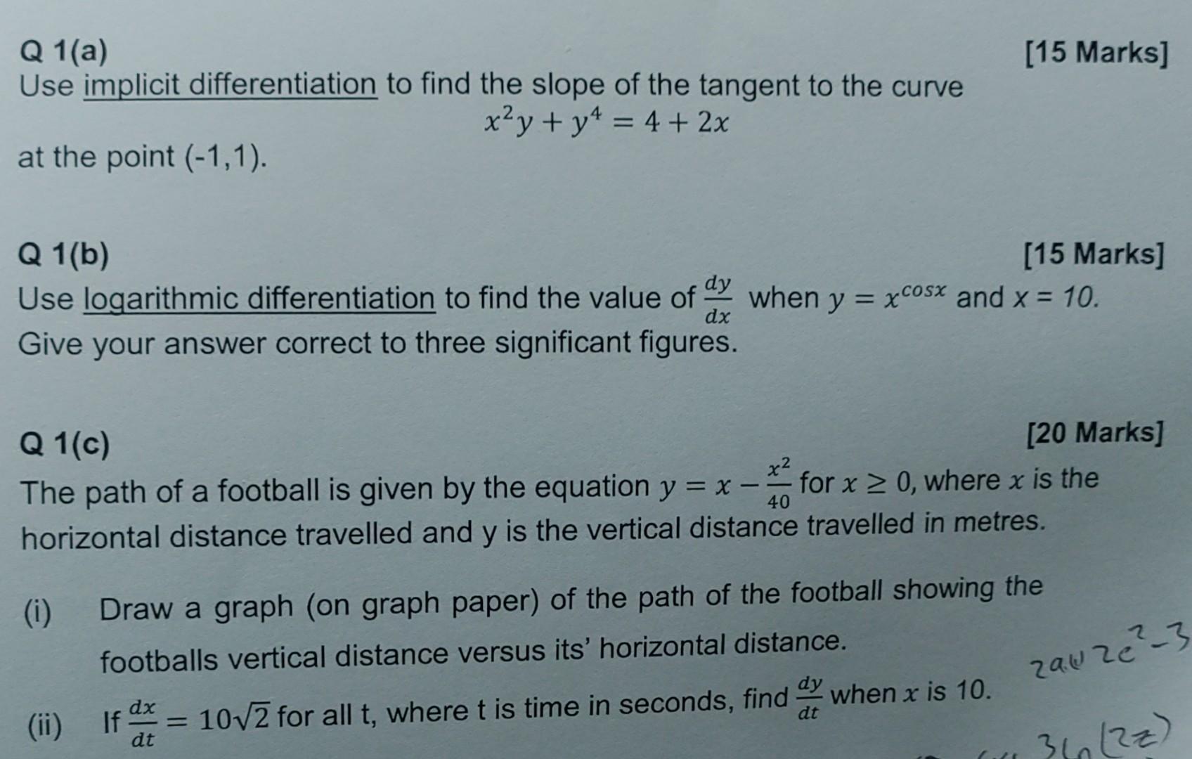 Solved Q 1(a) [15 Marks] Use implicit differentiation to | Chegg.com