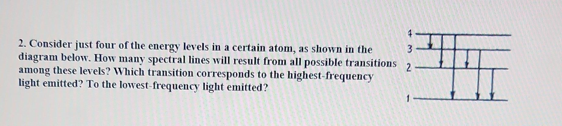 Solved Consider just four of the energy levels in a certain | Chegg.com
