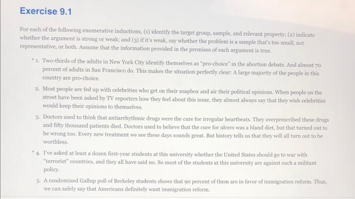 For each of the following enumerative inductions, (1) | Chegg.com