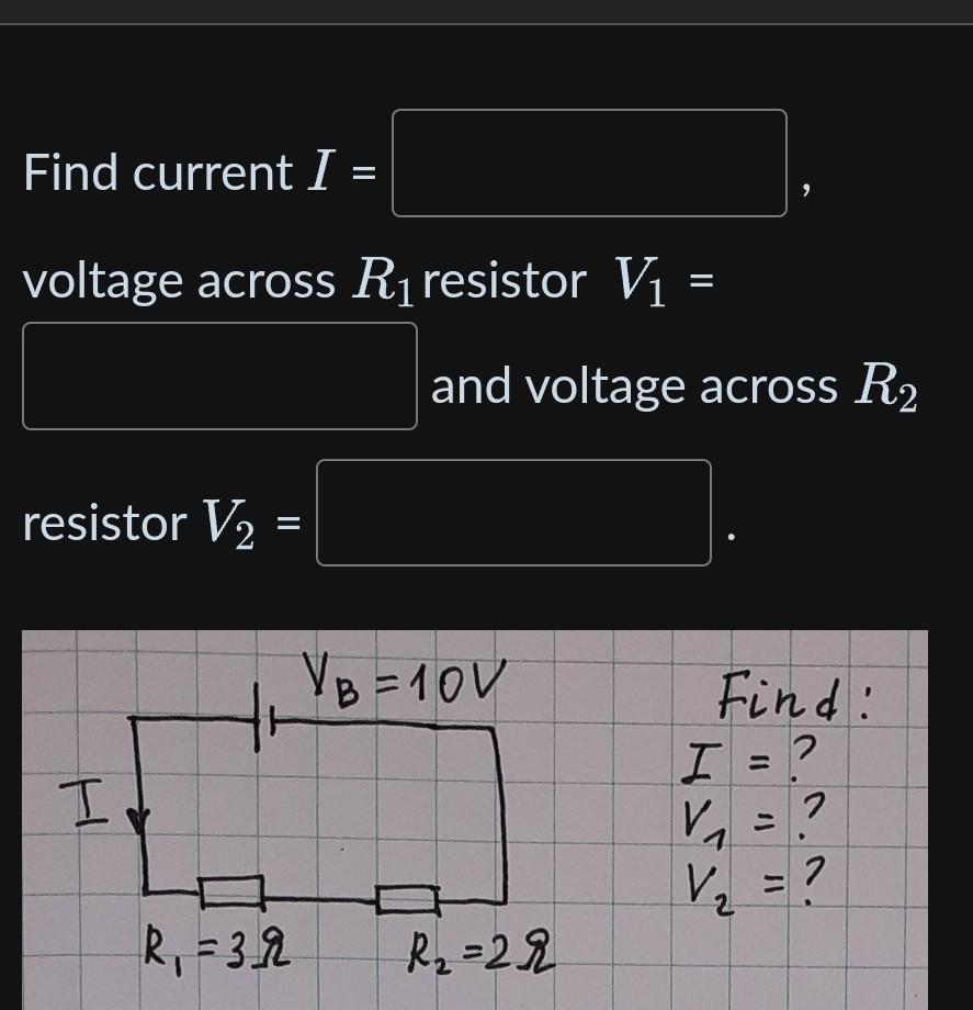 Solved Find Current I Voltage Across R1 Resistor V1 And