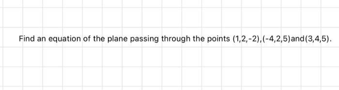 Solved Find an equation of the plane passing through the | Chegg.com