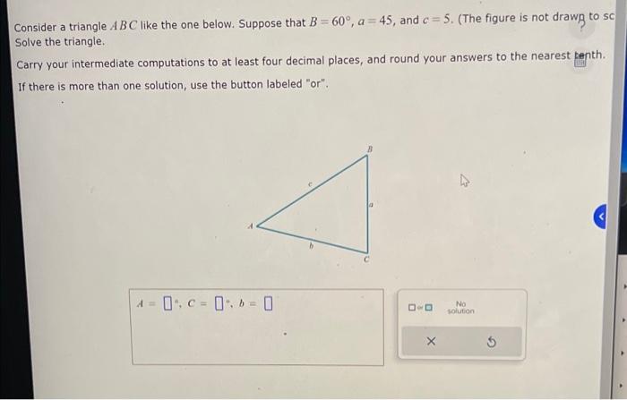 Solved Consider a triangle ABC like the one below. Suppose | Chegg.com
