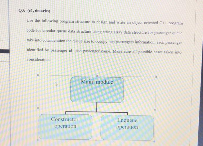 Solved Q3: (c1, 6marks) Use the following program structure | Chegg.com