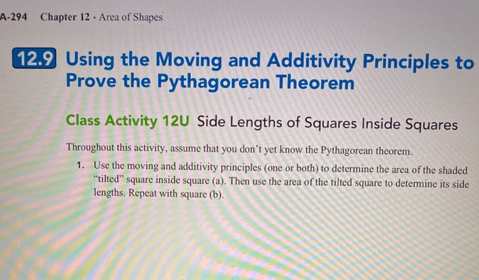 Solved A-294 Chapter 12 · Area of Shapes 12.9 Using the | Chegg.com