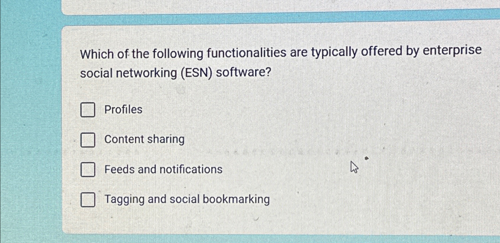Solved Which of the following functionalities are typically | Chegg.com