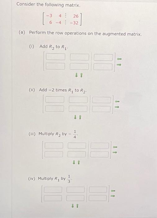 Solved Consider the following matrix.
