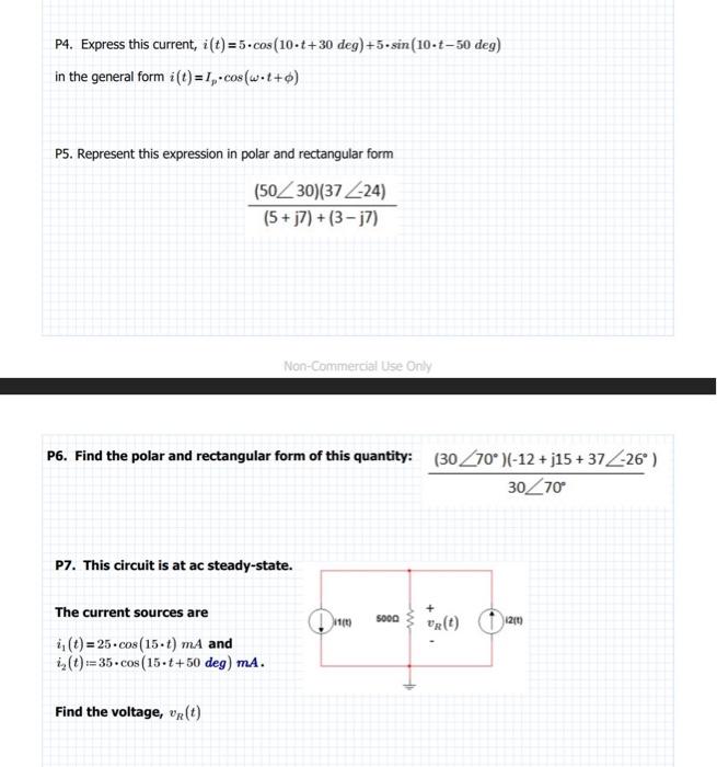 Solved P4. Express this current, | Chegg.com