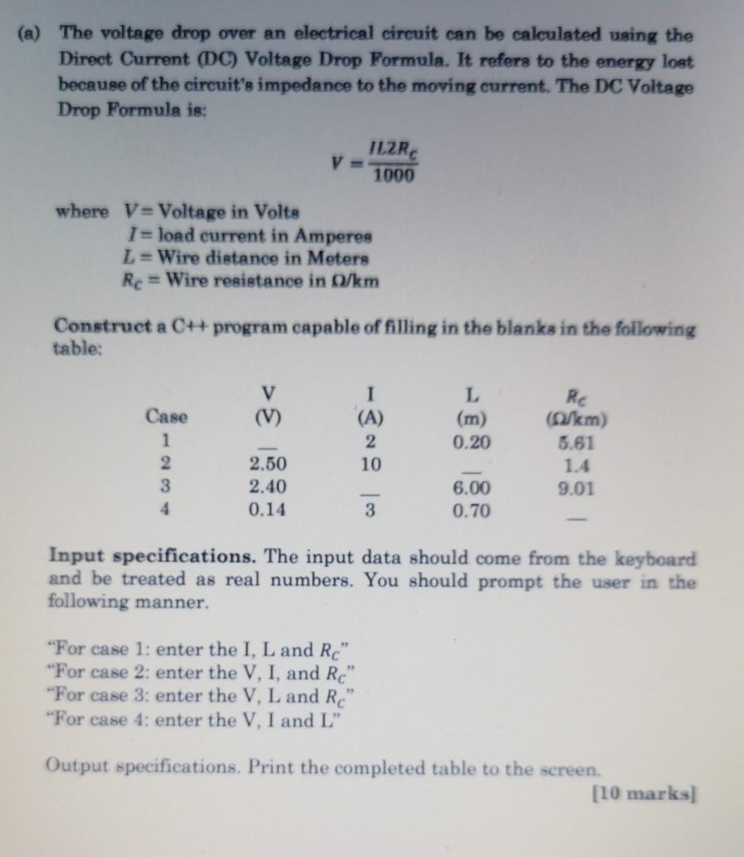 Solved (a) The voltage drop over an electrical circuit can | Chegg.com