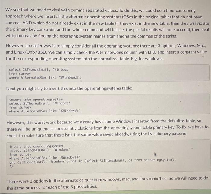 Solved create table survey ( StartDate timestamp not null, | Chegg.com