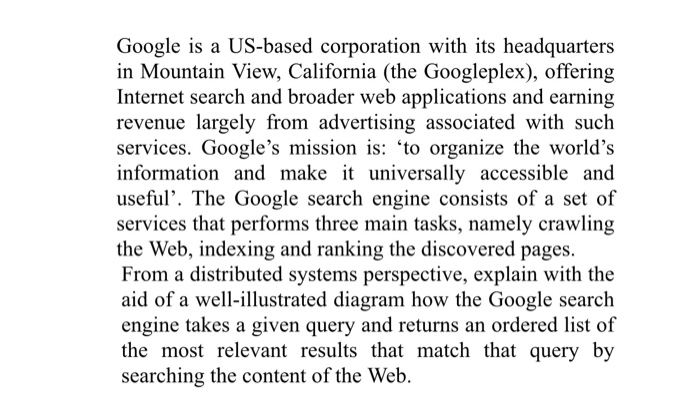 Solved Google is a US-based corporation with its | Chegg.com