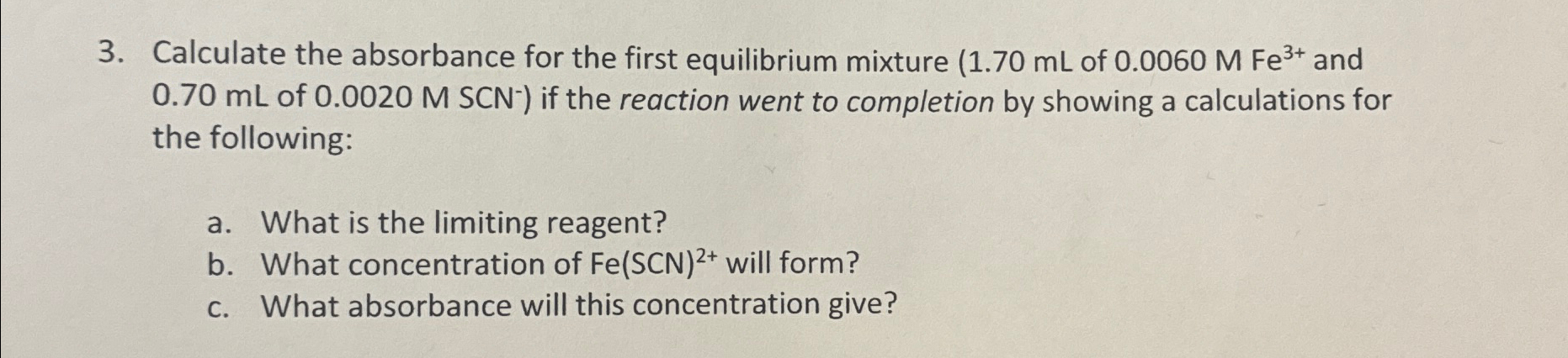 Solved Calculate the absorbance for the first equilibrium | Chegg.com