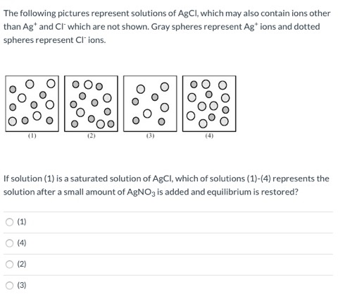 Solved The following pictures represent solutions of AgCl, | Chegg.com