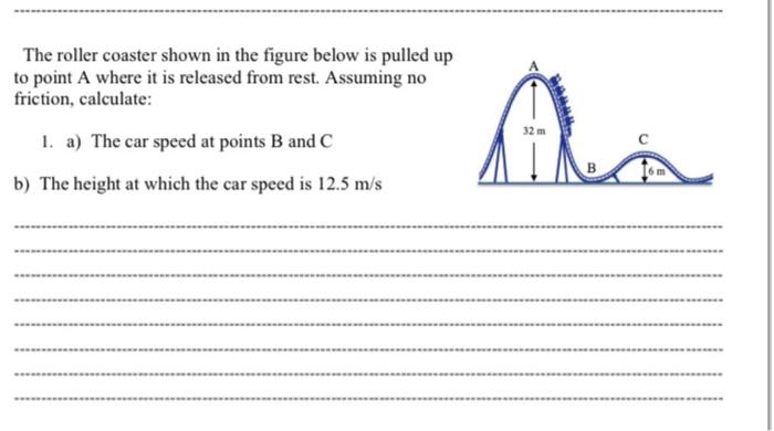 Solved The roller coaster shown in the figure below is | Chegg.com