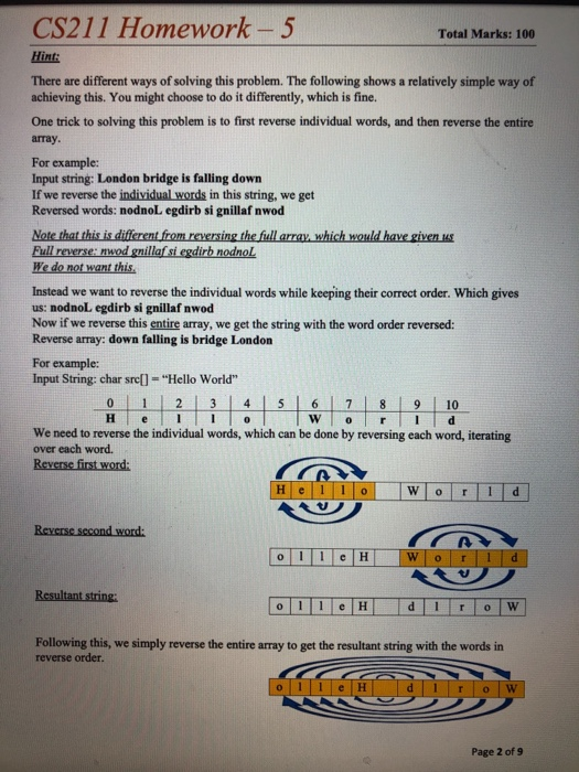 Solved CS211 Homework - 5 Total Marks: 100 Question 1 of 1. | Chegg.com