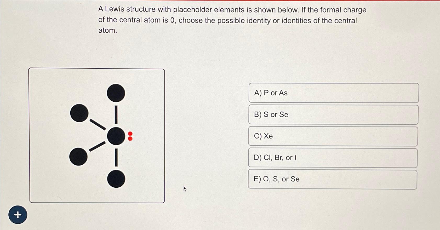 Solved A lewis structure | Chegg.com